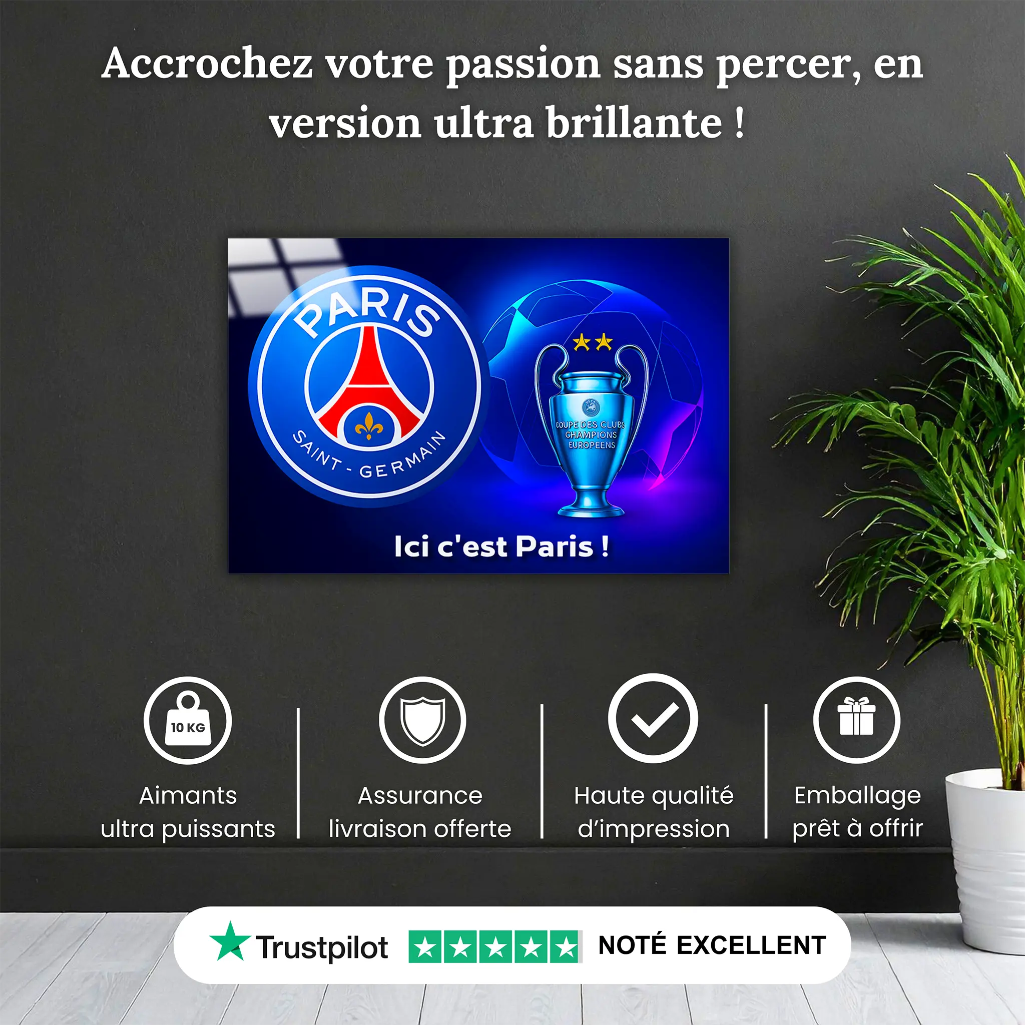 Tableau PSG Ligue Des Champions Avec Les 2 Étoiles | Dreamway – DreamWay
