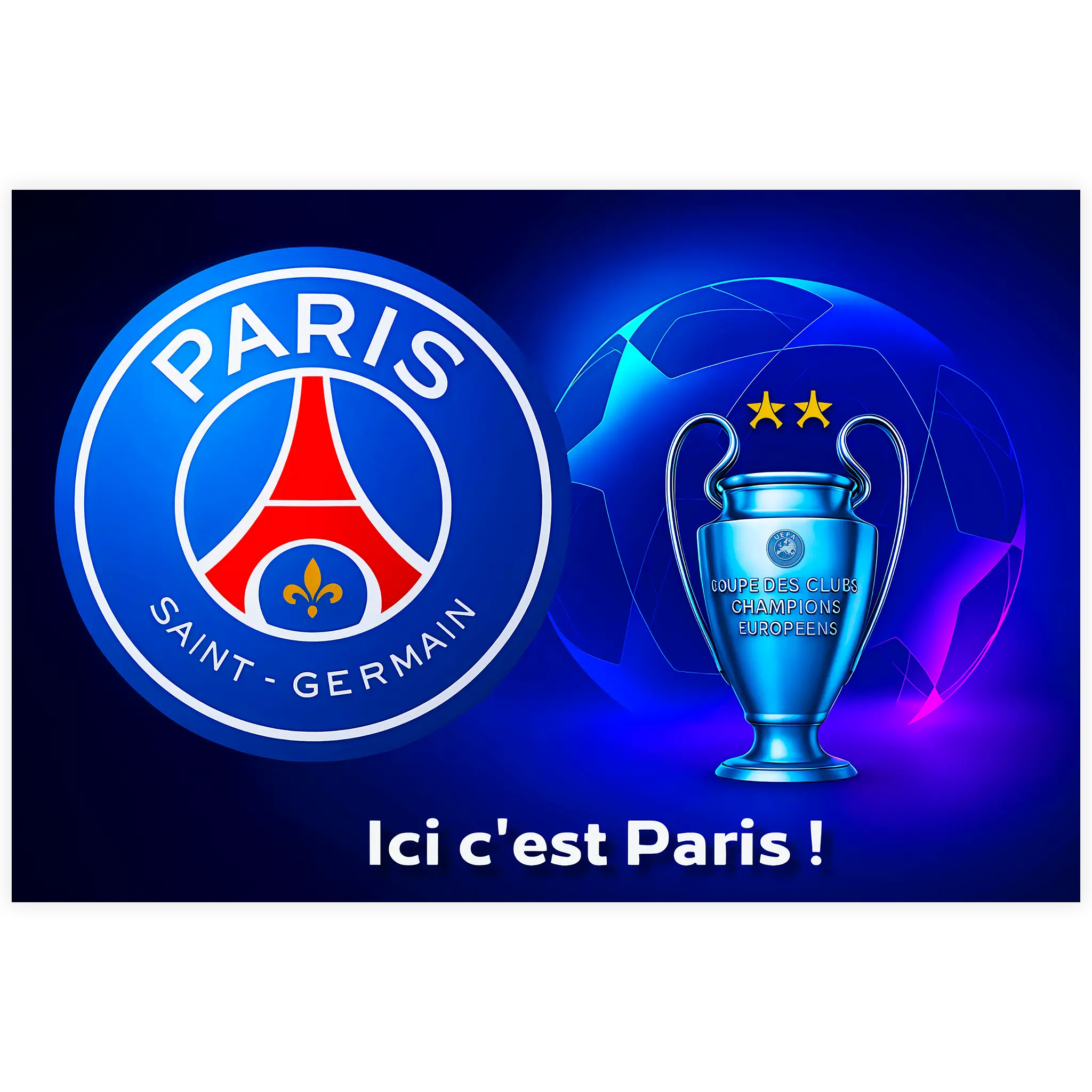 Tableau PSG Ligue Des Champions Avec Les 2 Étoiles | Dreamway – DreamWay